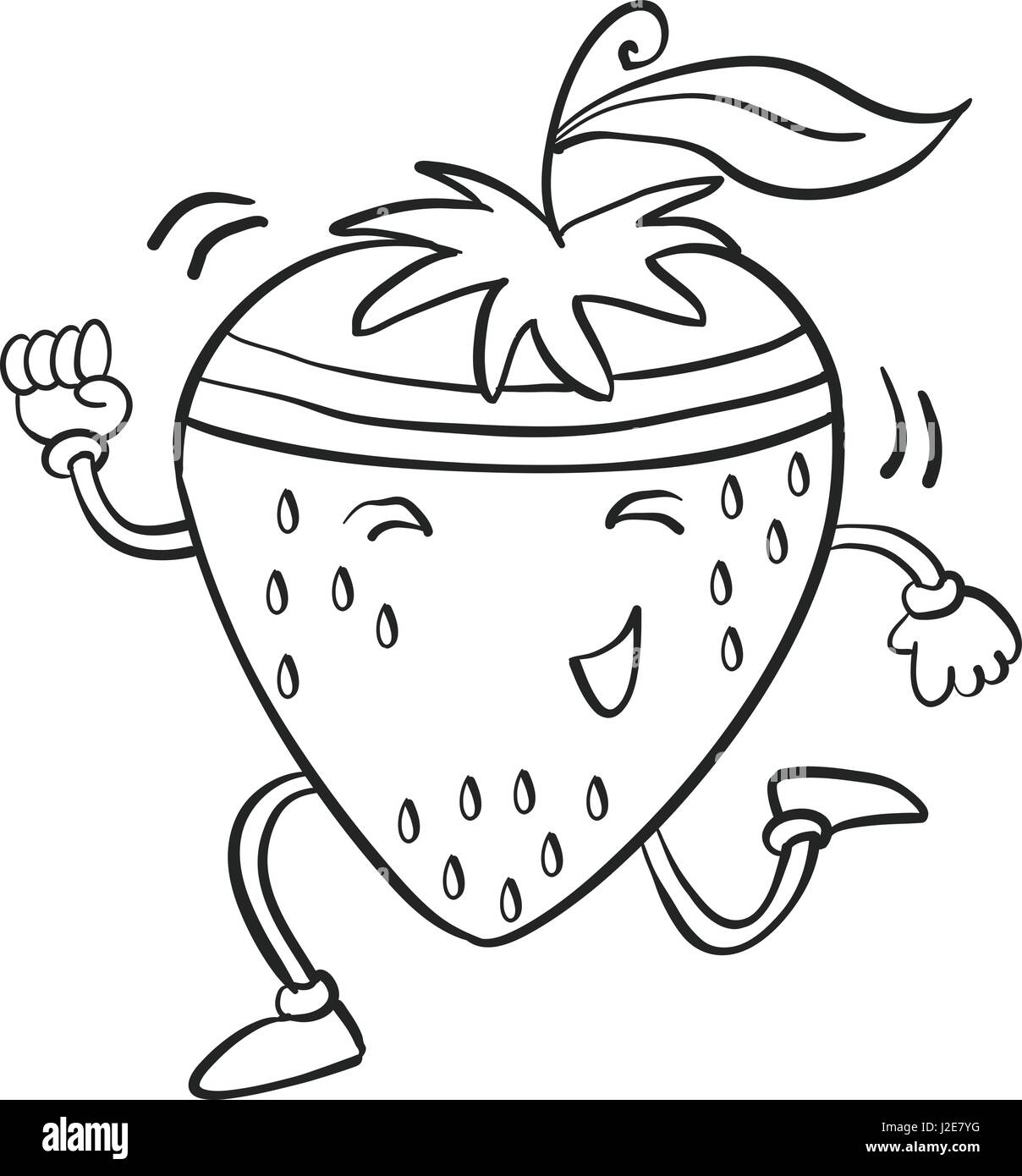 Running Fruits Cartoon Illustration High Resolution Stock Photography ...