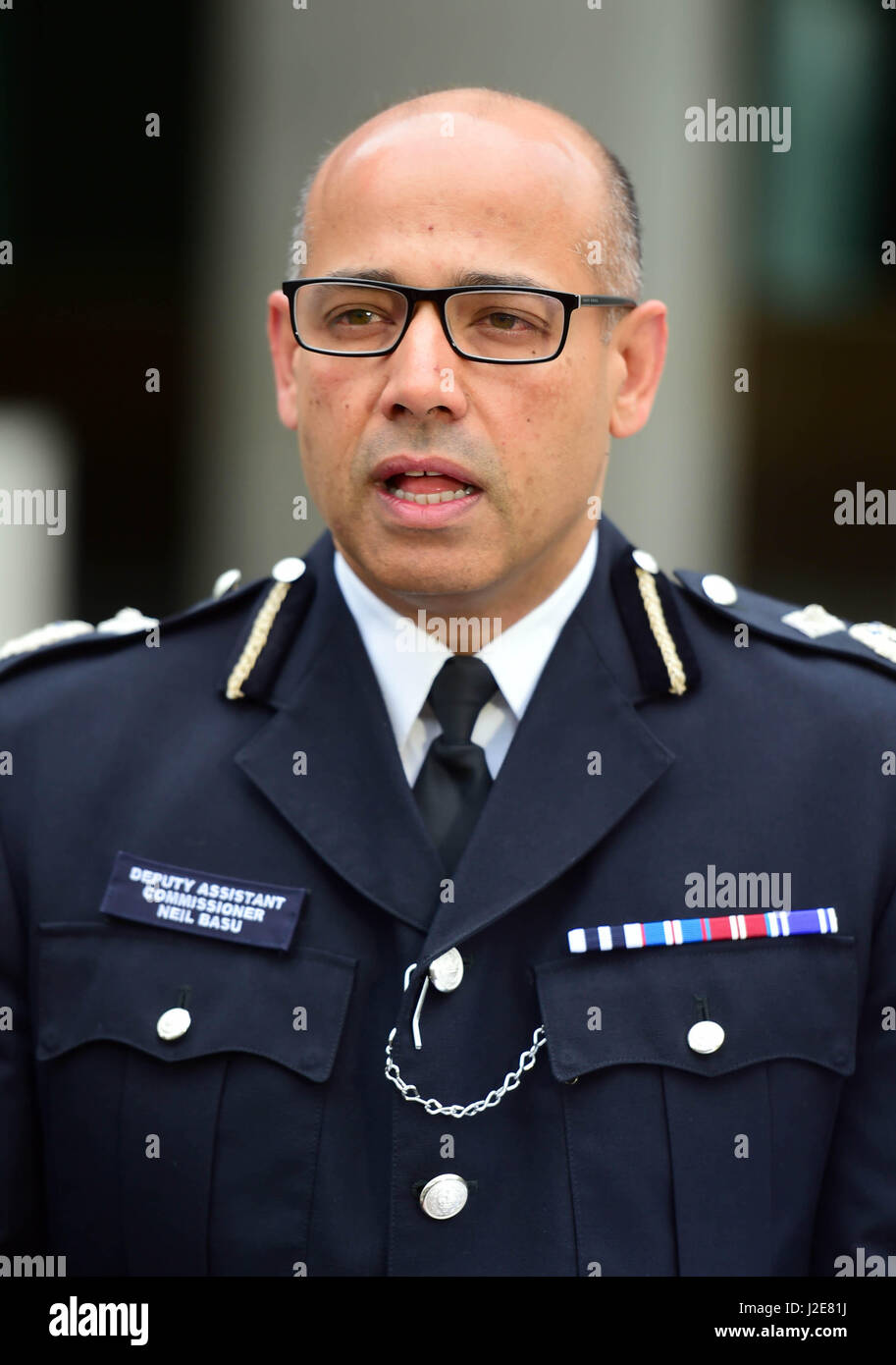 Metropolitan Police Deputy Assistant Commissioner Neil Basu speaks to ...