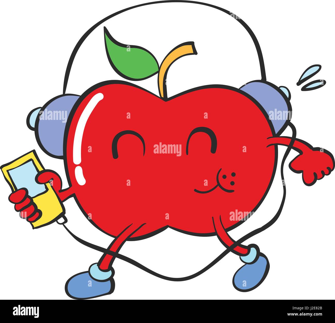 Character of red apple vector art illustration Stock Vector Image & Art ...