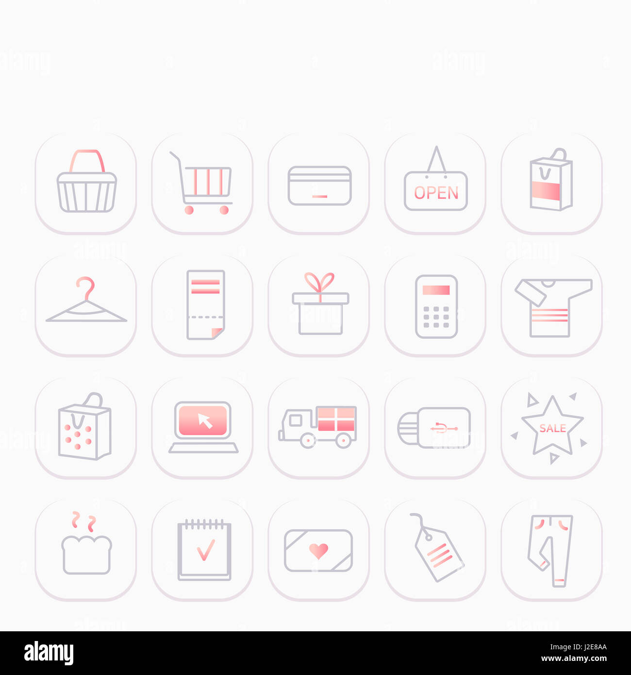 Various icons related to shopping Stock Photo - Alamy