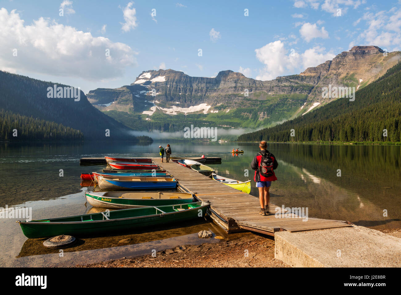 Canada, Alberta, Waterton Lakes National Park, Cameron Lake and Mount ...