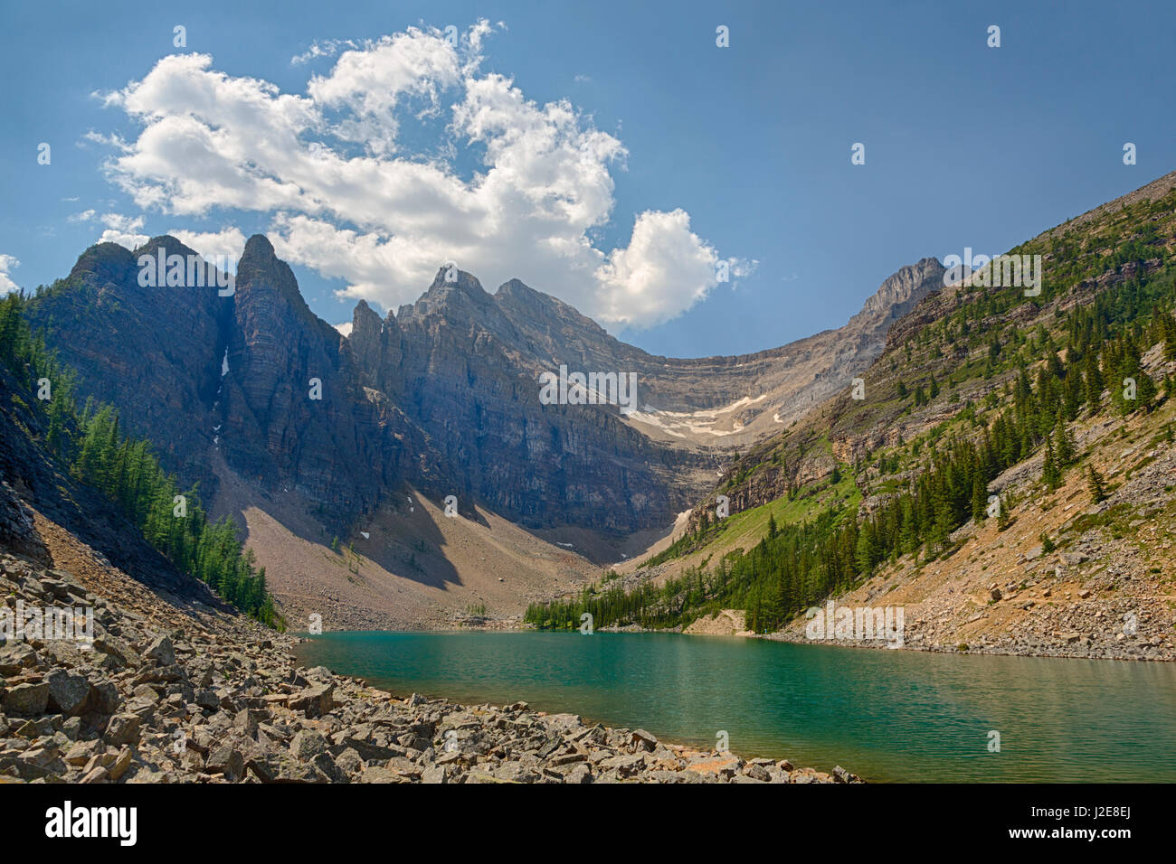 Canada, Banff National Park, Lake Agnes, with Mount Whyte Stock Photo ...