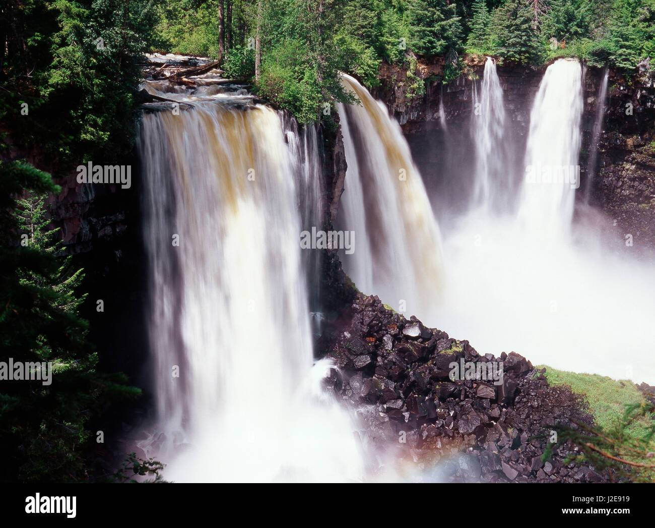 Canada, British Columbia, Canim Falls at Wells Gray Provincial Park ...
