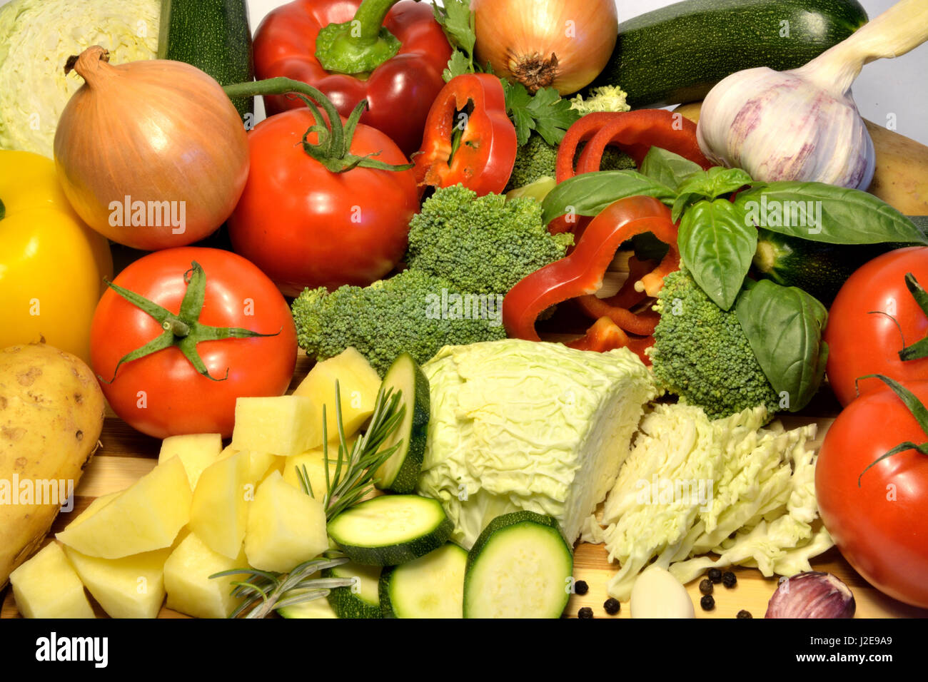 Raw organic vegetables Stock Photo - Alamy