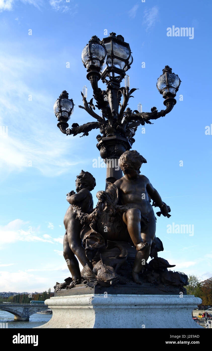 Sculpture of the Alexander Bridge in Paris, France Stock Photo - Alamy