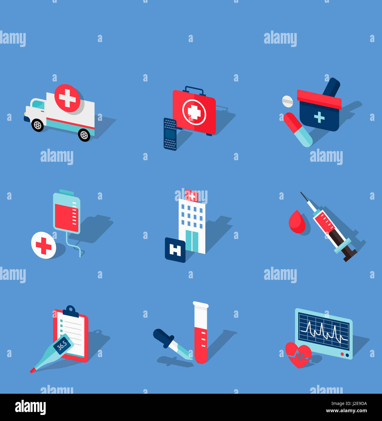 Icons related to hospital Stock Photo - Alamy