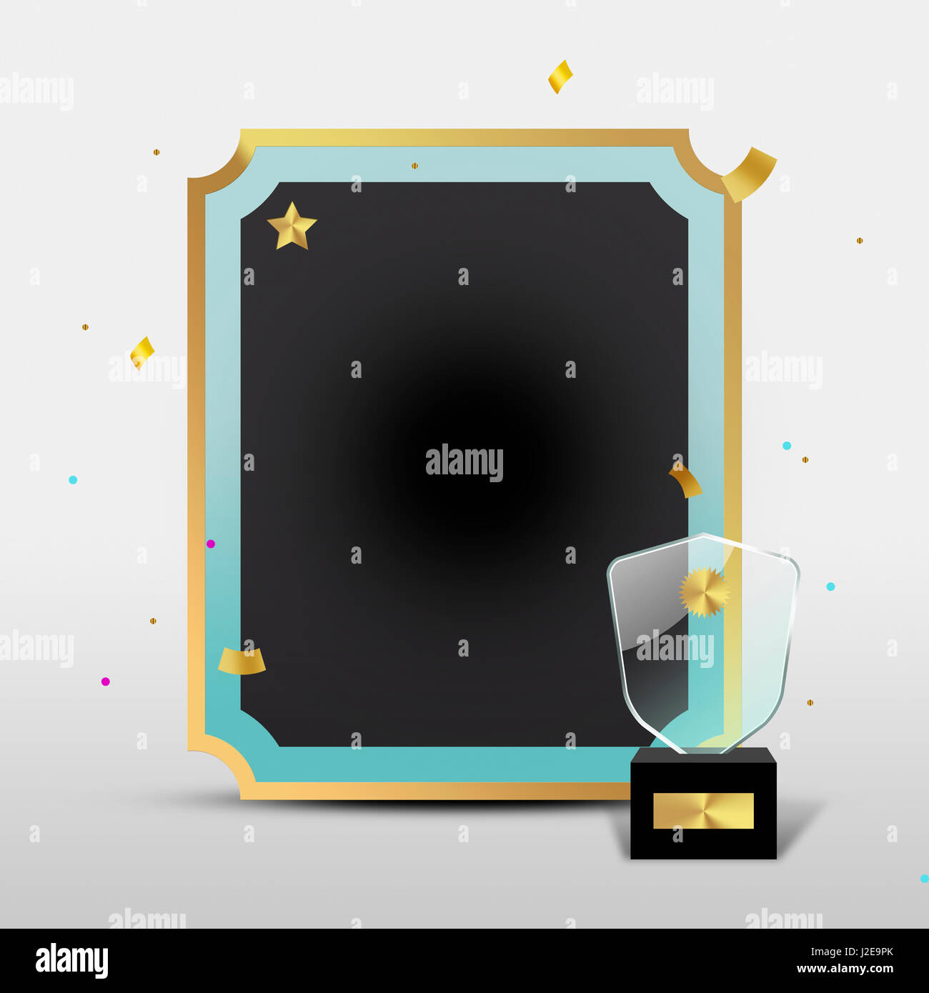 Certificate of award and trophy Stock Photo - Alamy