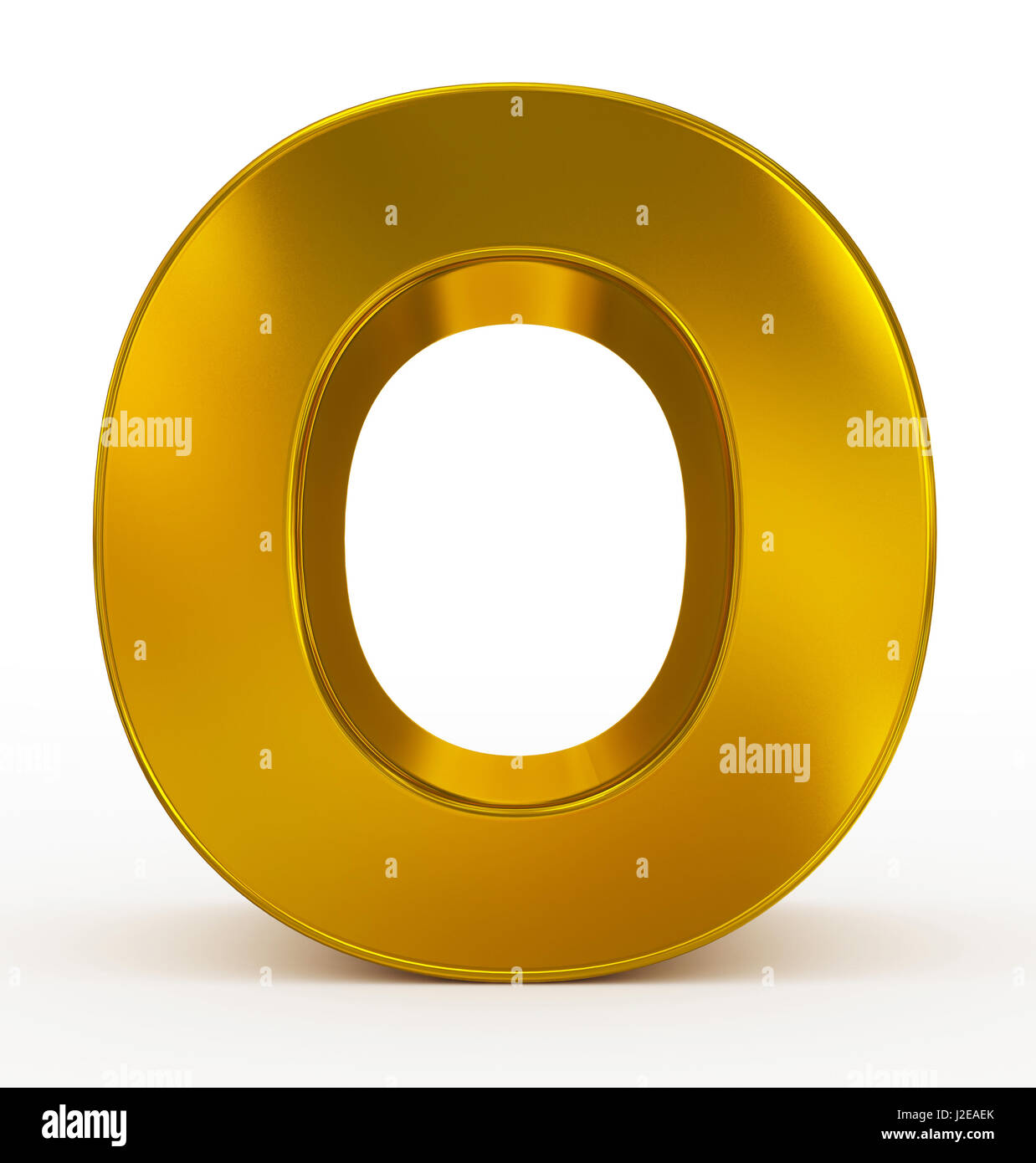 letter O 3d golden isolated on white - 3d rendering Stock Photo - Alamy