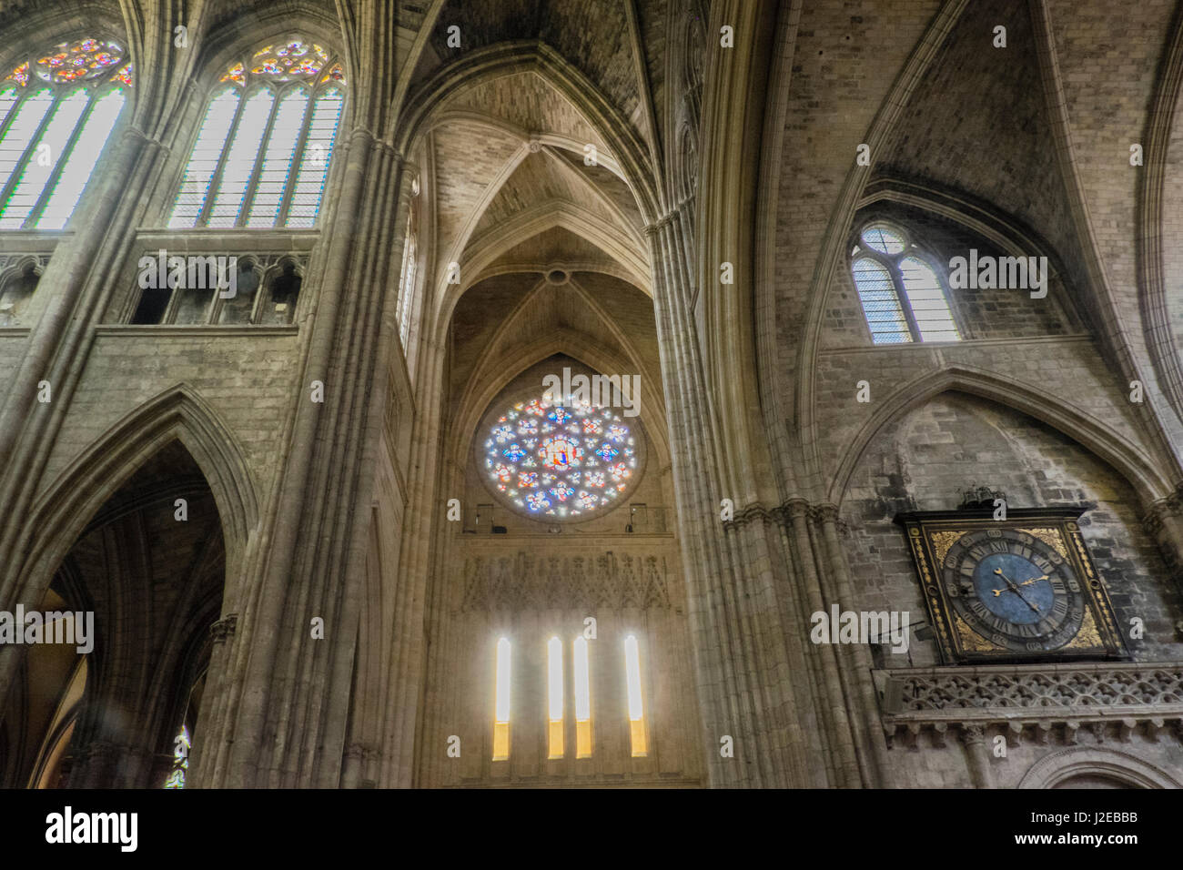 France, interior of Bordeaux Cathedral or Cathedrale Saint-Andre de ...