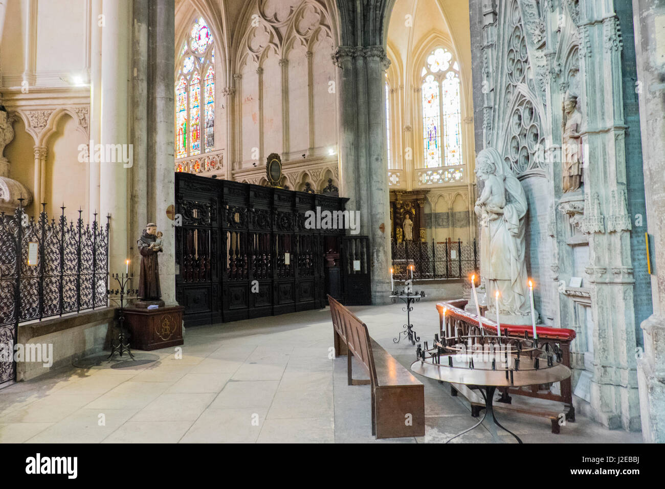 France, interior of Bordeaux Cathedral or Cathedrale Saint-Andre de ...