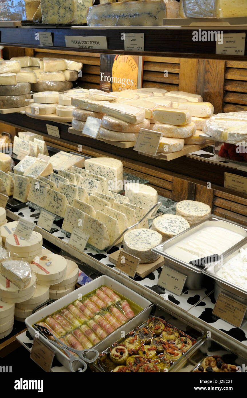 France, Paris. French cheeses at a market Stock Photo - Alamy