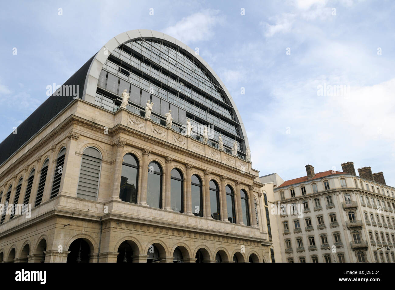 France, Rhone-Alpes, Lyon. Facade of the Opera Nouvel (Nouvel Opera ...