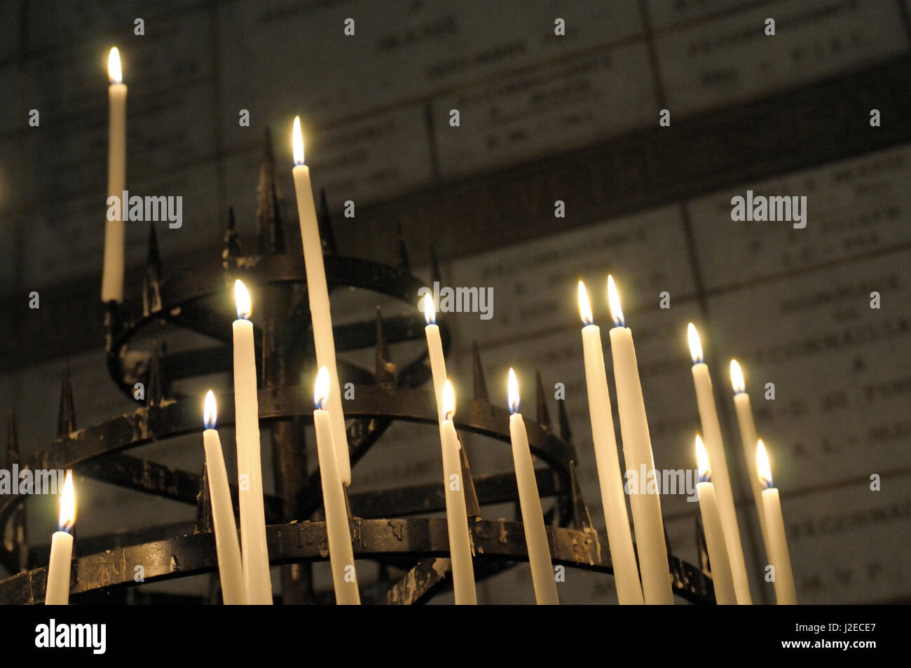 France, Rhone-Alpes, Lyon. Volare candles, Basilica Notre-Dame de ...