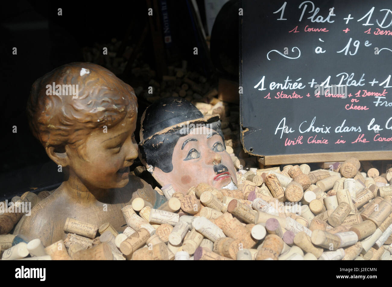 France, Paris. Window Display with figurines and corks Stock Photo - Alamy