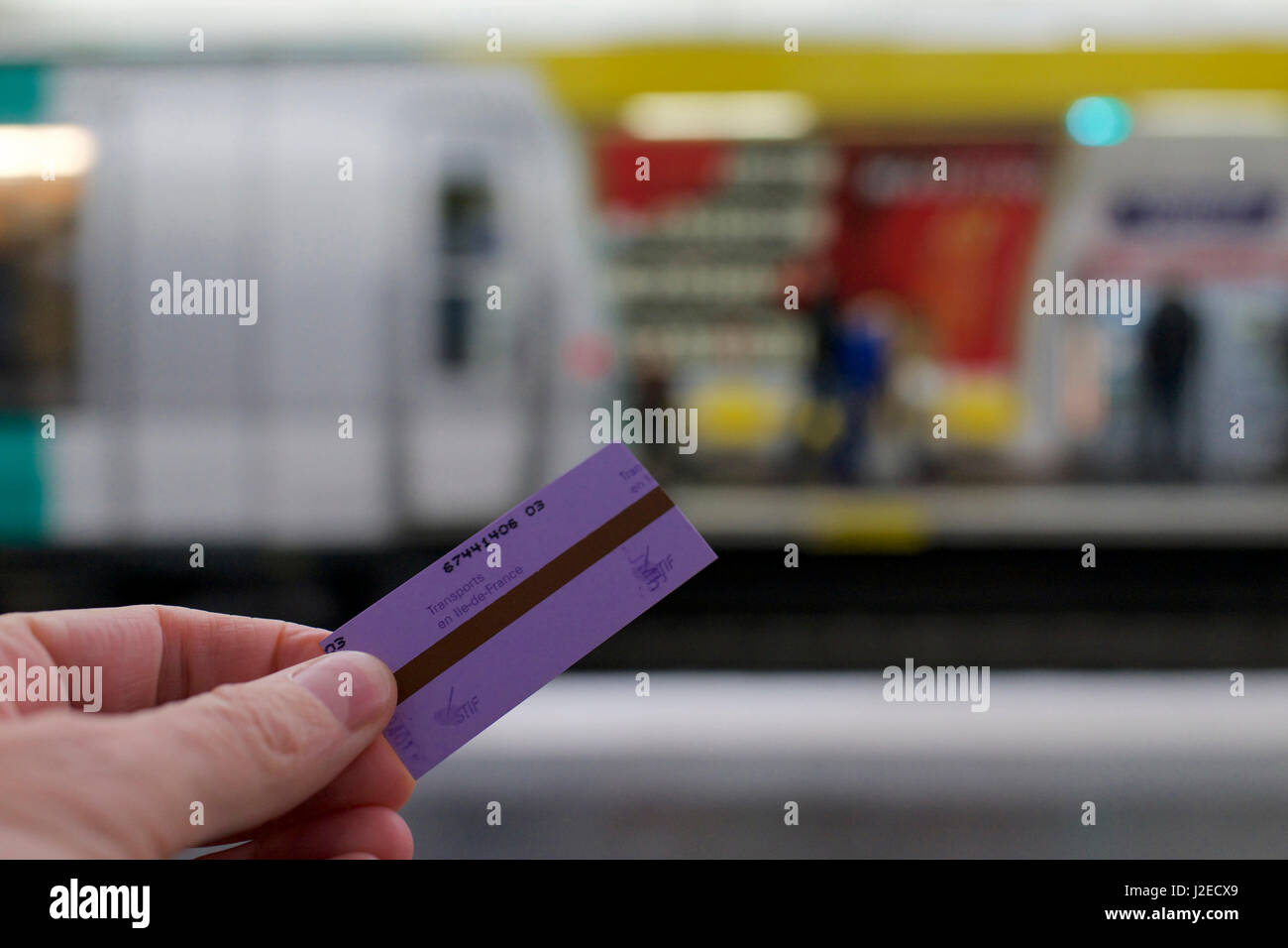 Paris, France, le Metro, the subway, train and ticket Stock Photo - Alamy