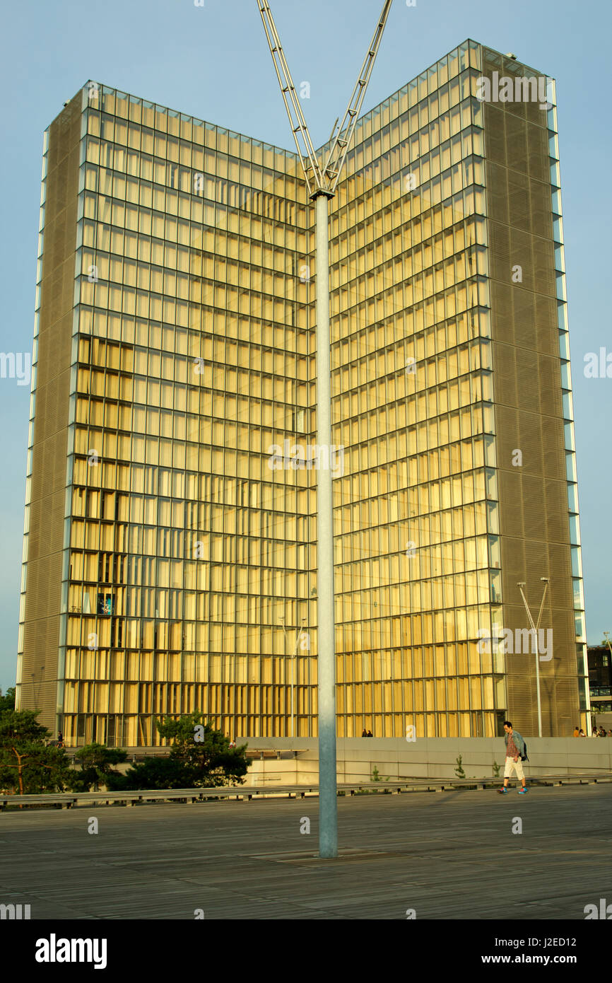 France, Paris, National Public Library, Francois Mitterrand, wooden ...