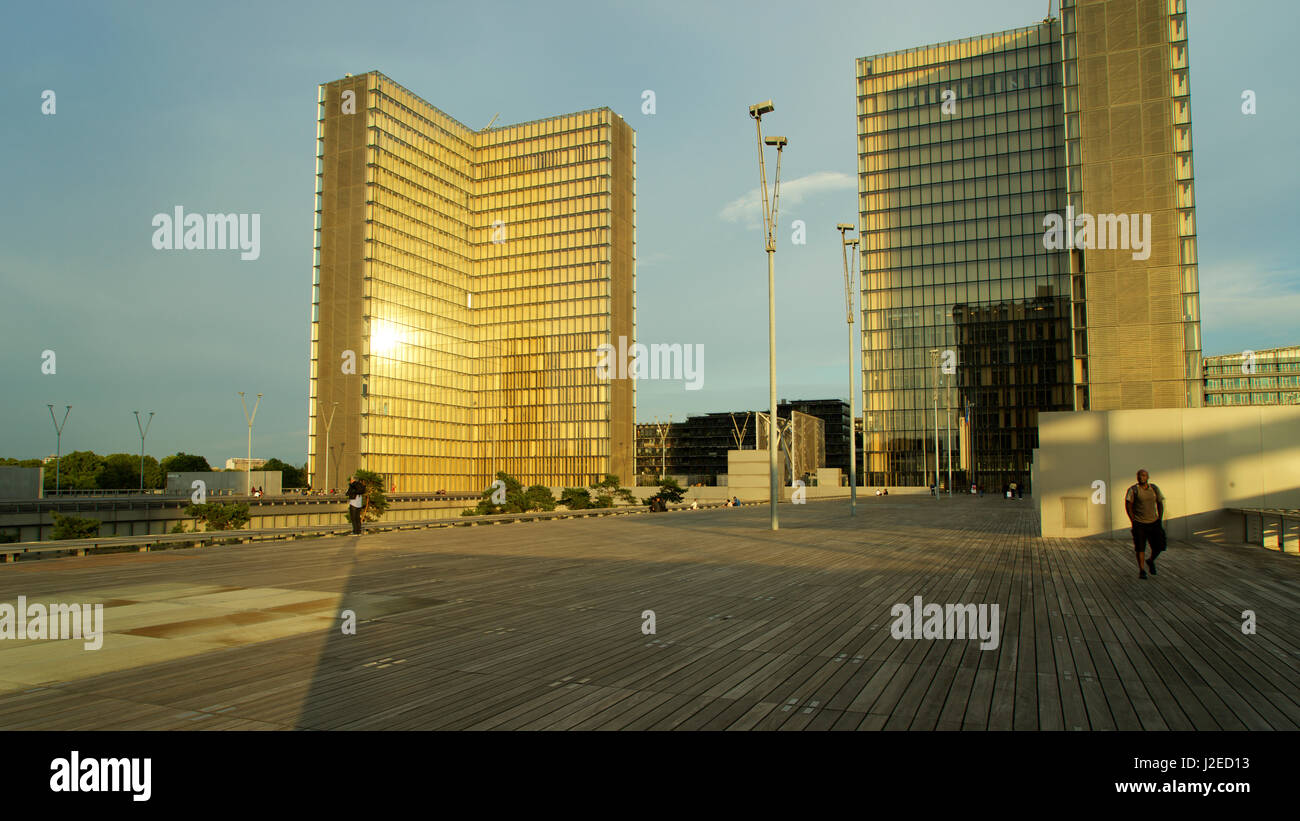 France, Paris, National Public Library, Francois Mitterrand, wooden ...