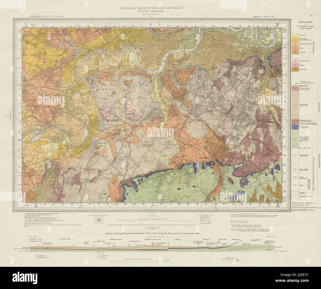 South West London geological survey sheet 270 Richmond Chiswick Kew &c ...