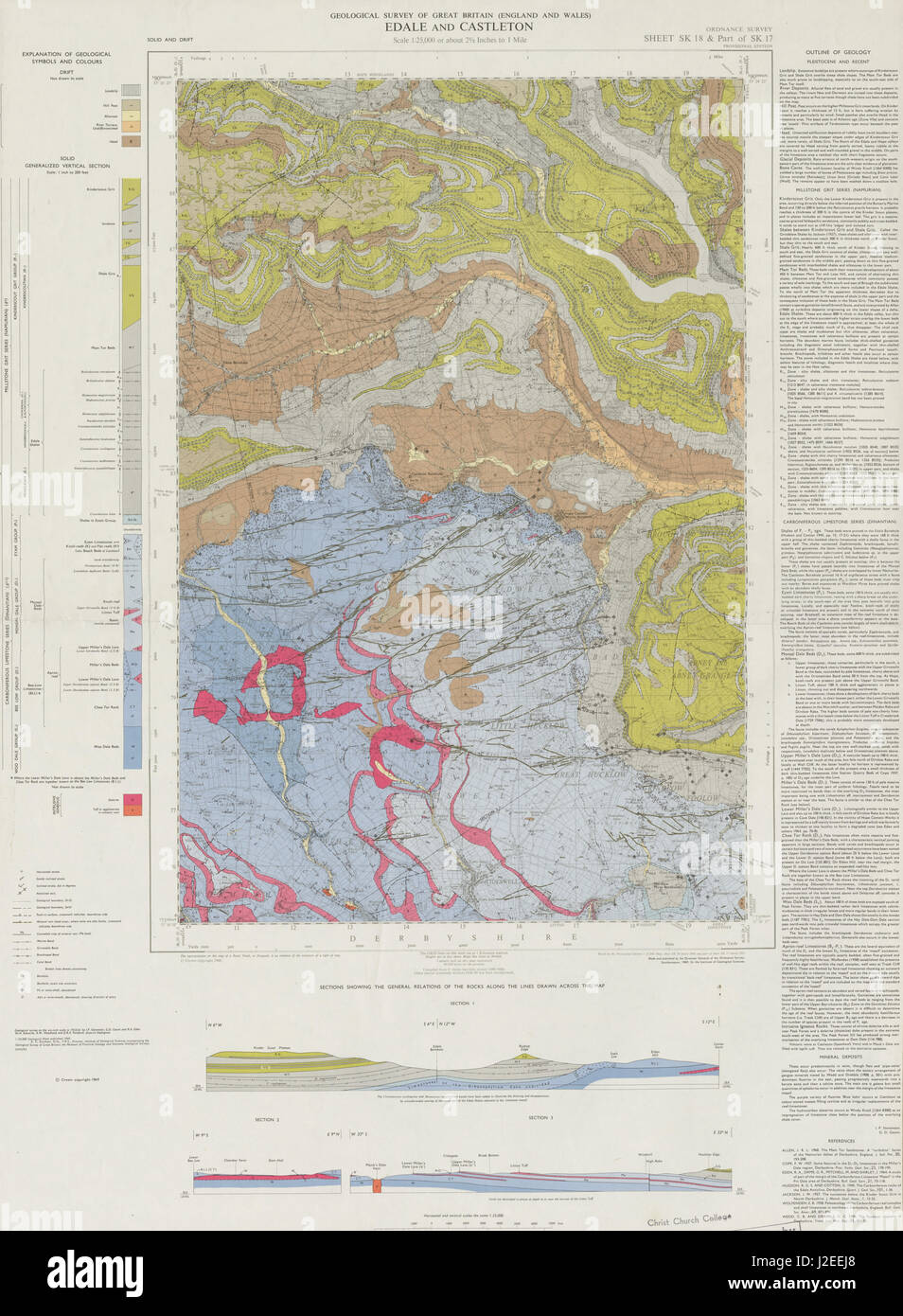 Edale Castleton geological survey sheet SK18+ Derbyshire Peak District ...