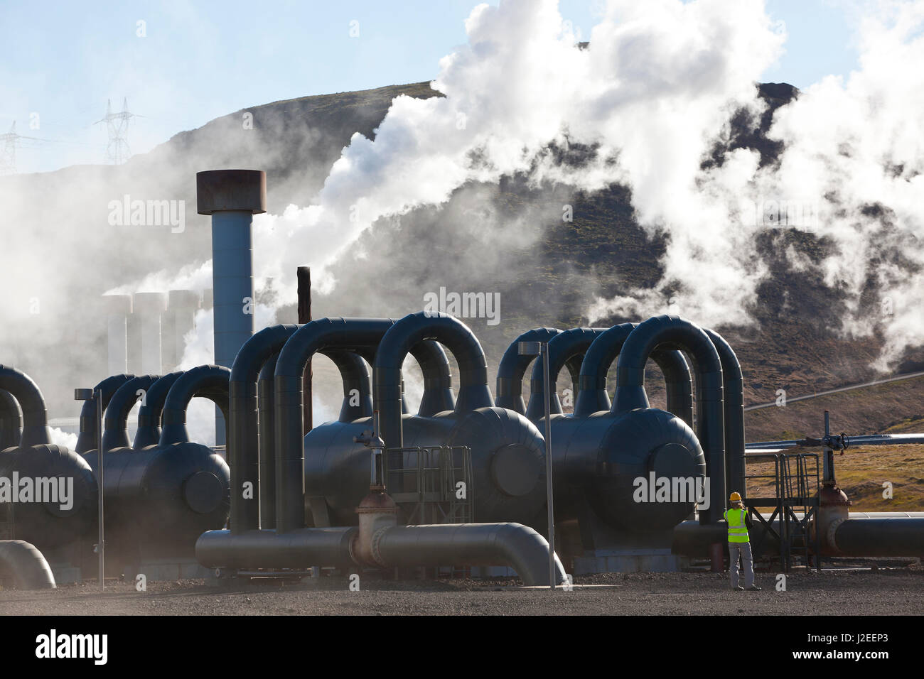 Woman engineer at Geothermal Plant, Iceland Stock Photo - Alamy