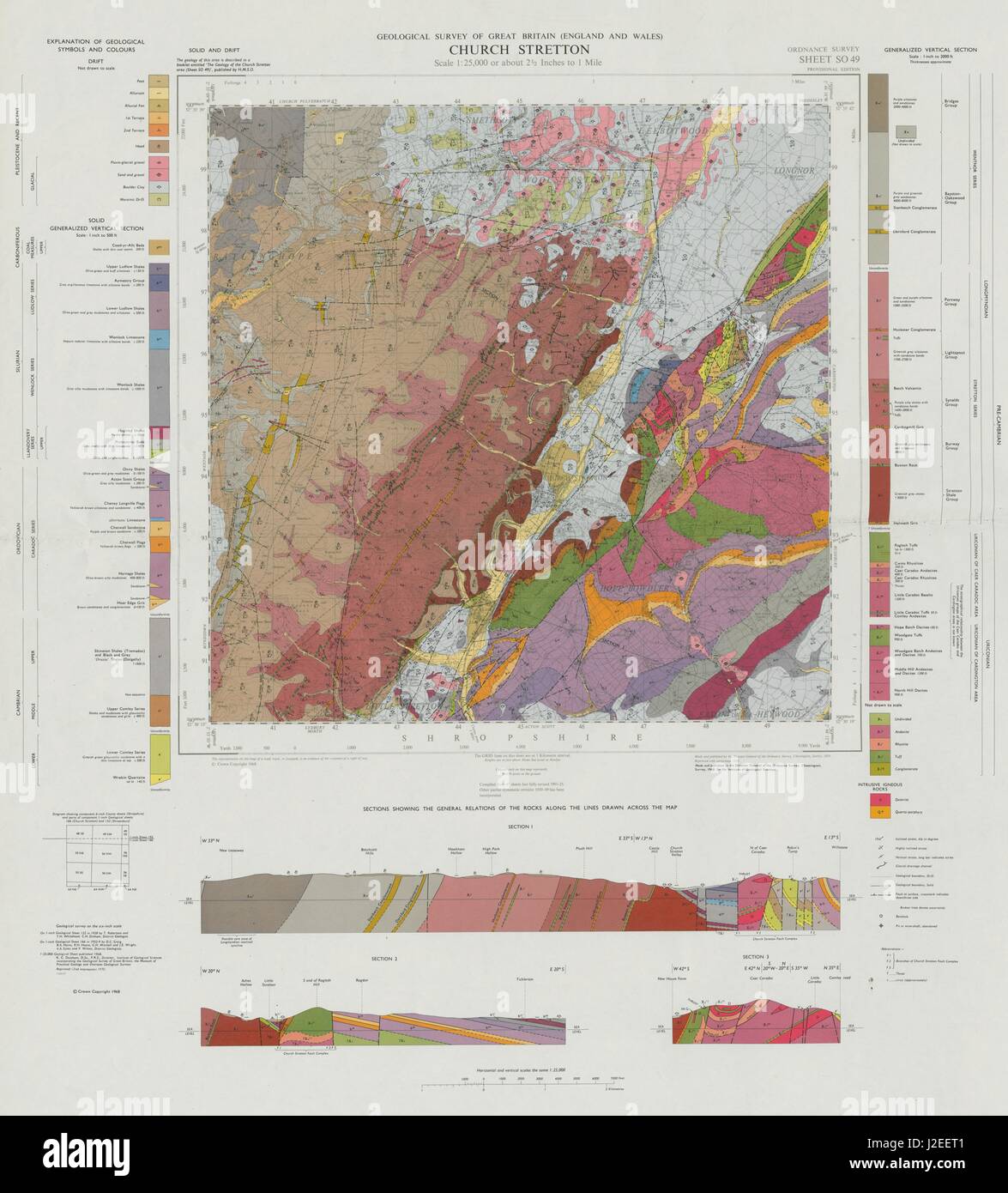 Church Stretton geological survey sheet SO49 Shropshire Hills Long Mynd ...