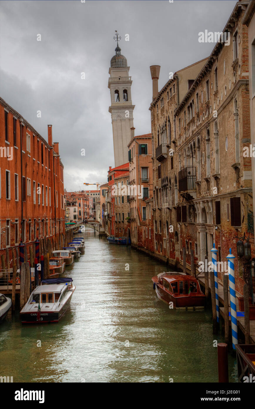 Work boats along canals of Venice, Italy Stock Photo - Alamy