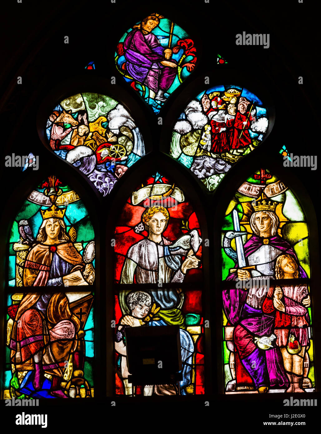 Wisdom Peace Justice Chaos Peace Jesus Christ Stained Glass Window De ...