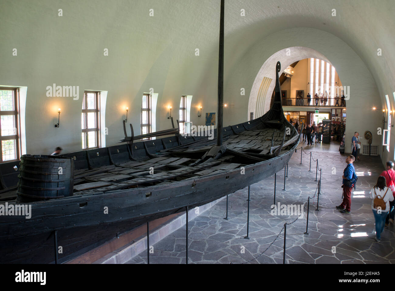 Norway, Oslo, The Viking Ship Museum. The Oseberg Ship, oak Viking ...