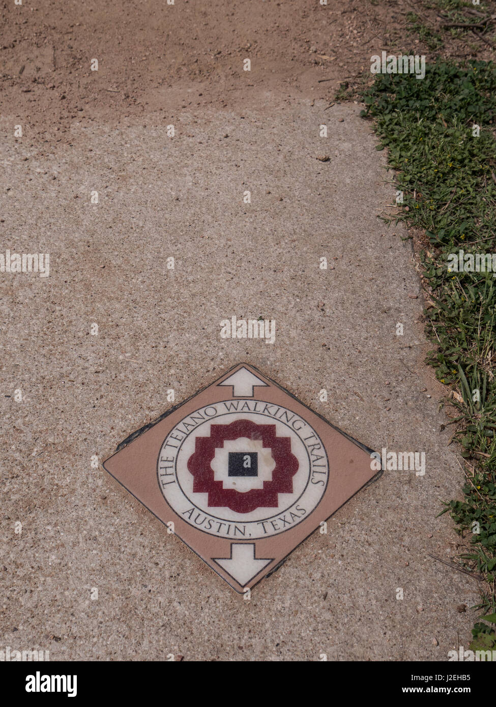 Tejano Walking Trails sign, Lady Bird Lake trail, Austin, Texas Stock ...