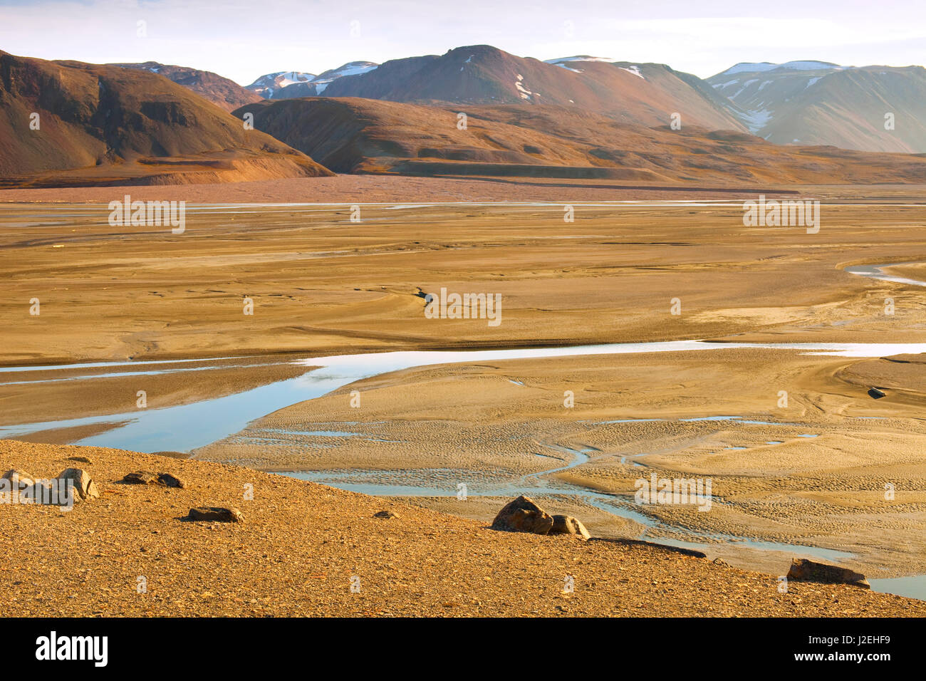 Arctic, Svalbard. The Veteran Glacier at maximum retreat produces a ...