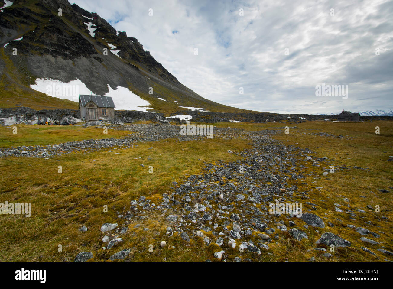 Norway. Svalbard. Bellsund. Camp Millar. Miners cabin Stock Photo - Alamy