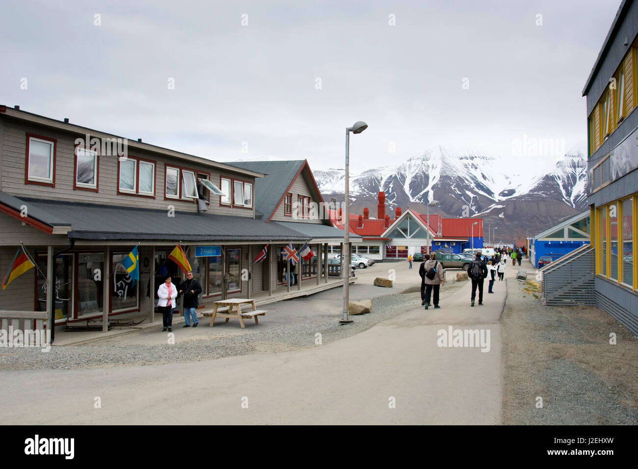 Norway. Svalbard. Longyearbyen. Northernmost town in the world at 78 ...