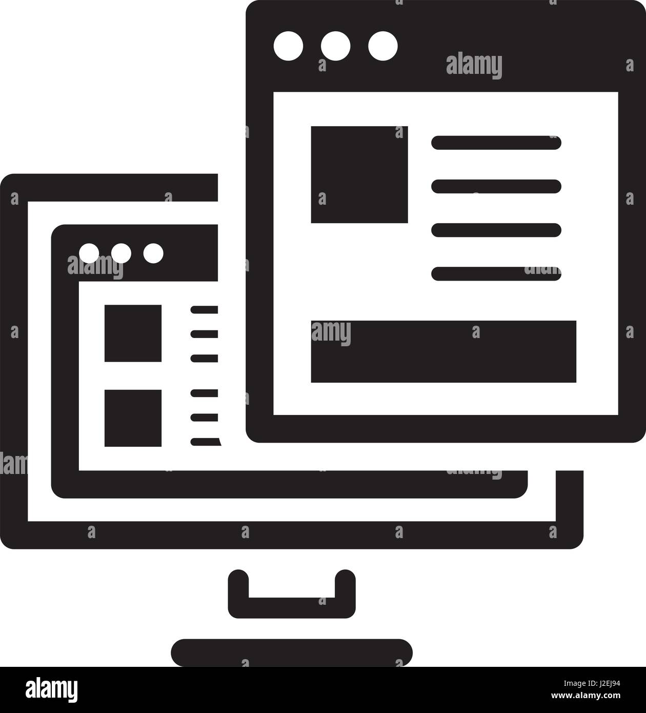 Landing Page Icon. Flat Design Stock Vector Image & Art - Alamy