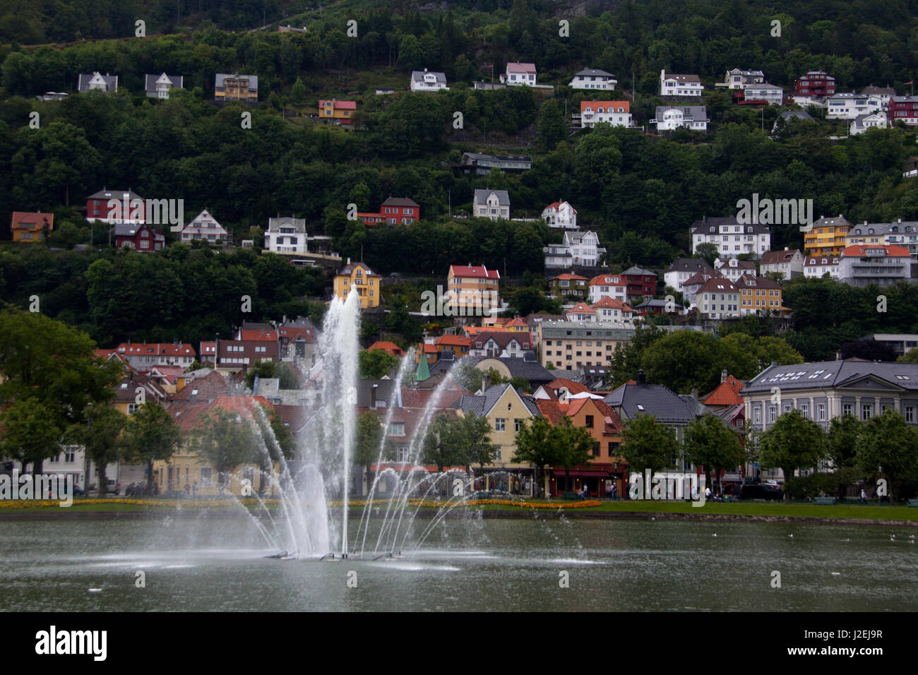 Norway, Bergen. Fountain in Bergen Stock Photo - Alamy