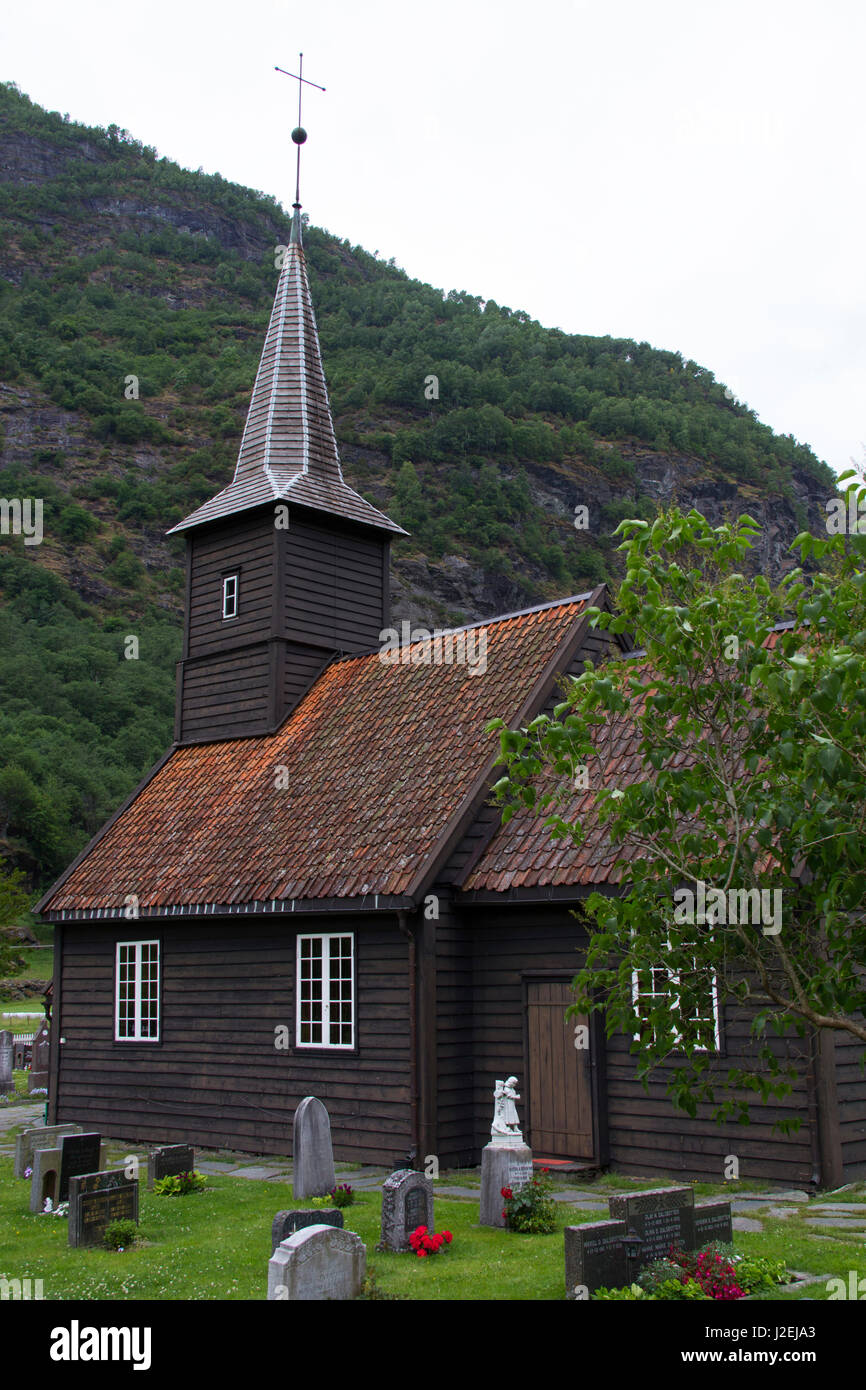 Norway, Flam. Flam Church Stock Photo - Alamy