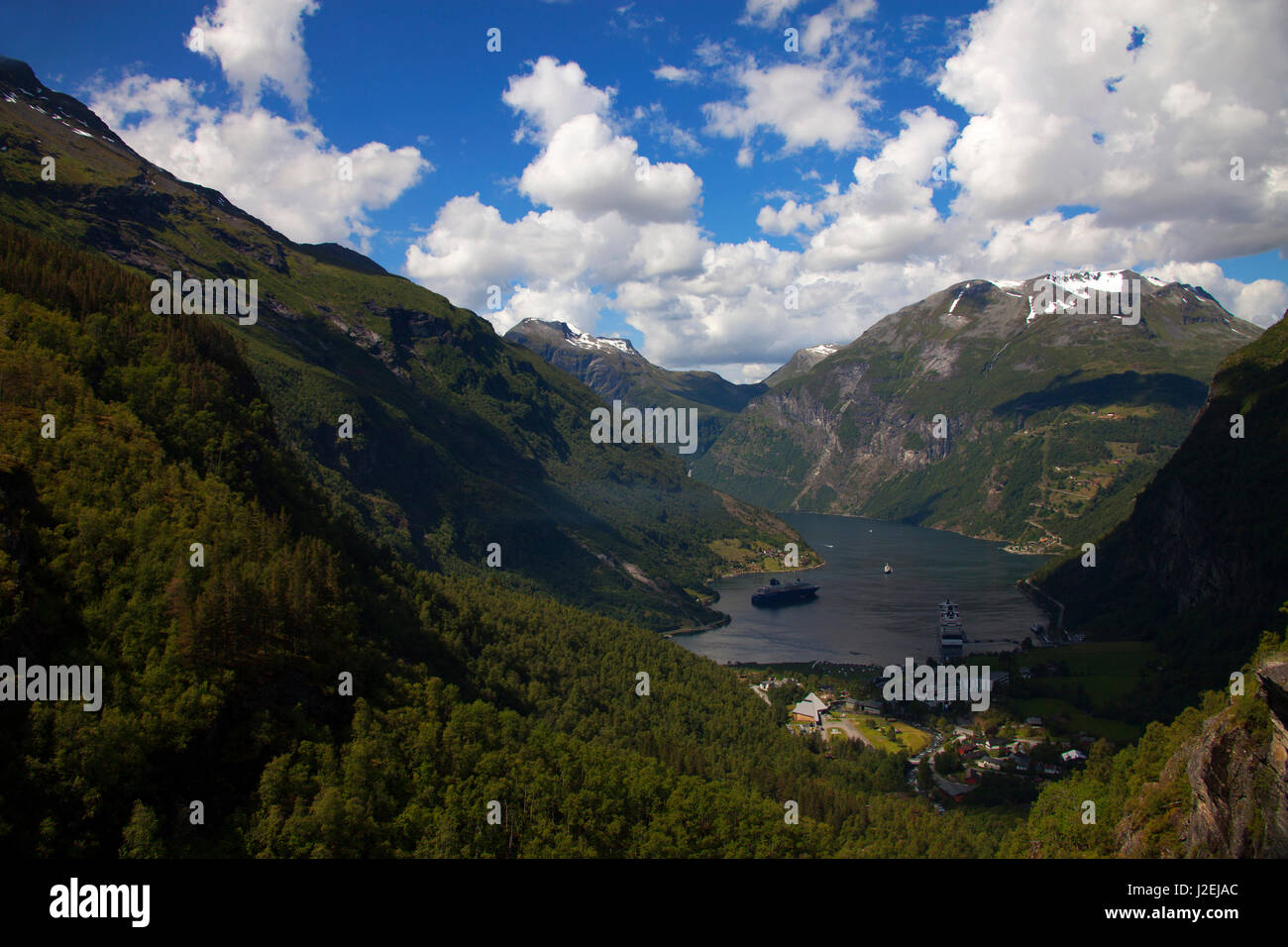 Norway, Geiranger. View of Geiranger Fjord Stock Photo - Alamy