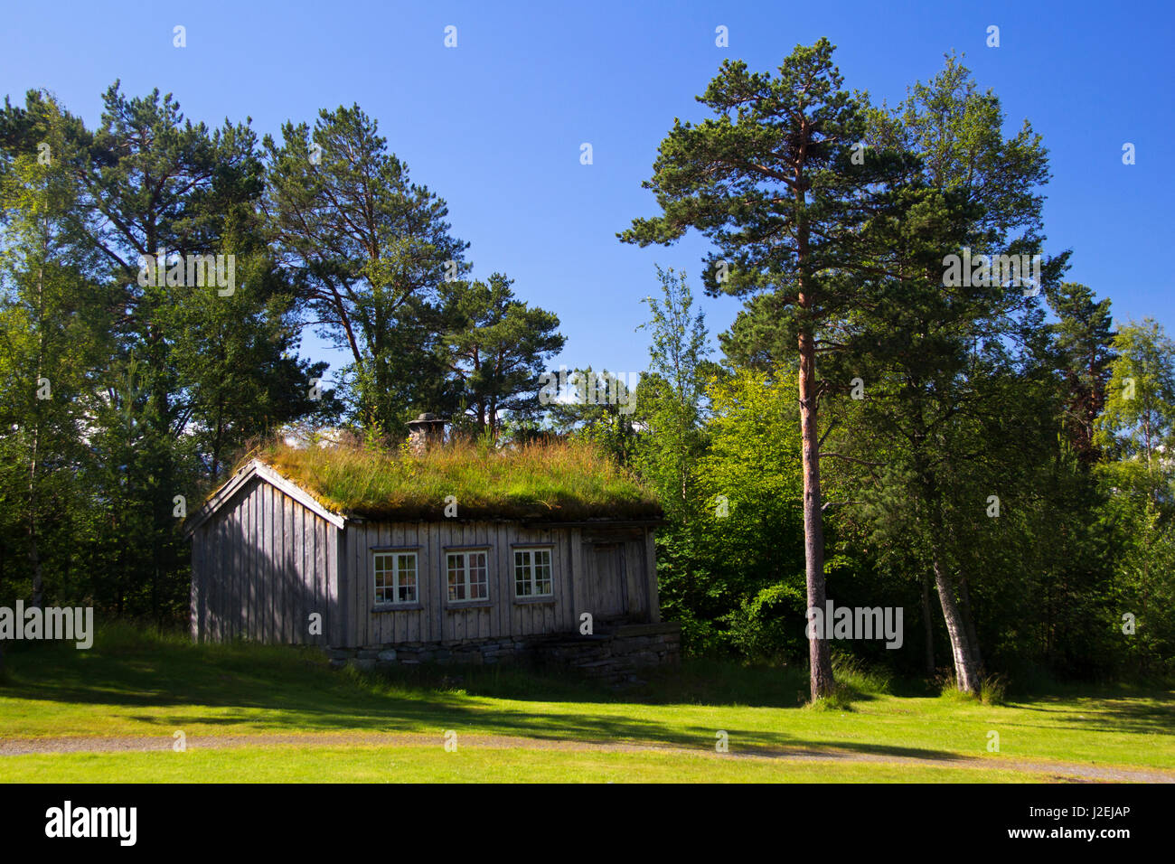Norway, Molde. Sod Roof Building at Romsdal Museum in Molde Stock Photo ...