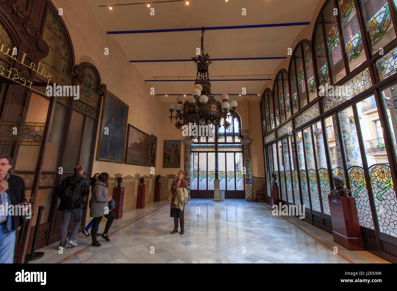 The interior of the world-renowned Liceu Opera House in Barcelona ...