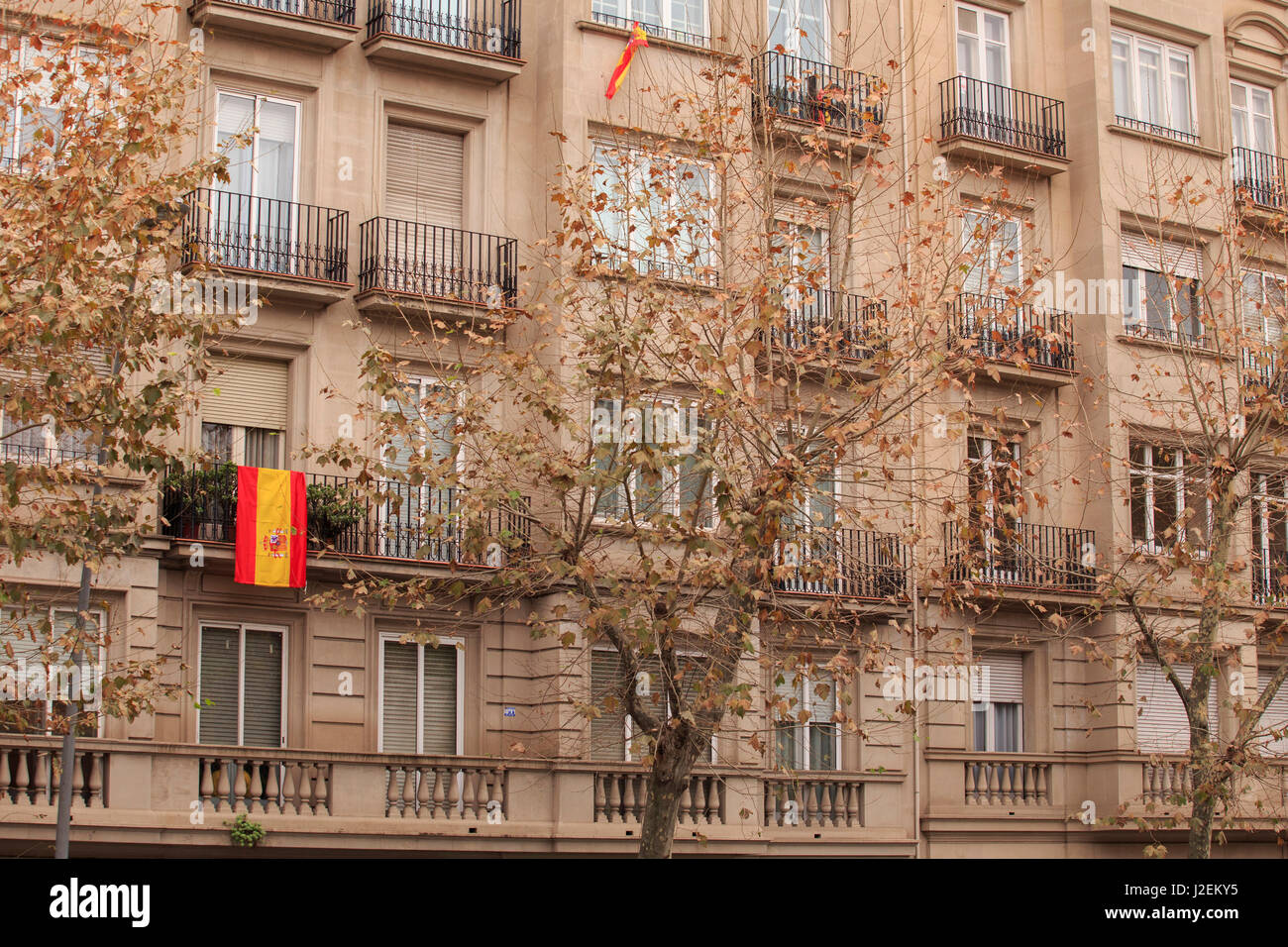 Small apartments with patios are a common sight in downtown Barcelona ...