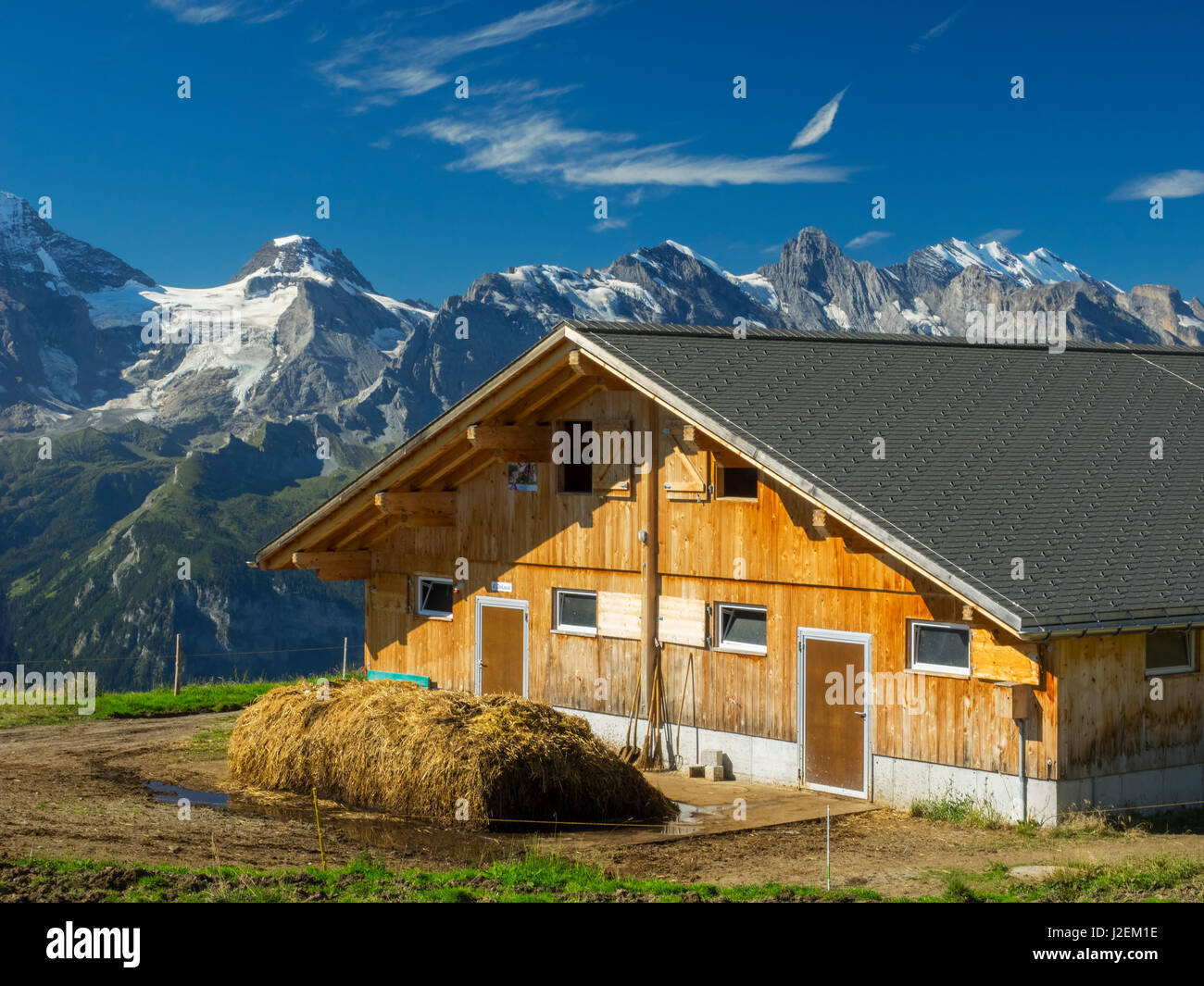 Switzerland, Bern Canton, Mannlichen, alpine barn Stock Photo - Alamy