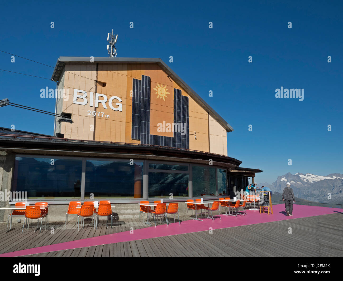 Switzerland, Bern Canton, Birg gondola station, intermediate Murren ...