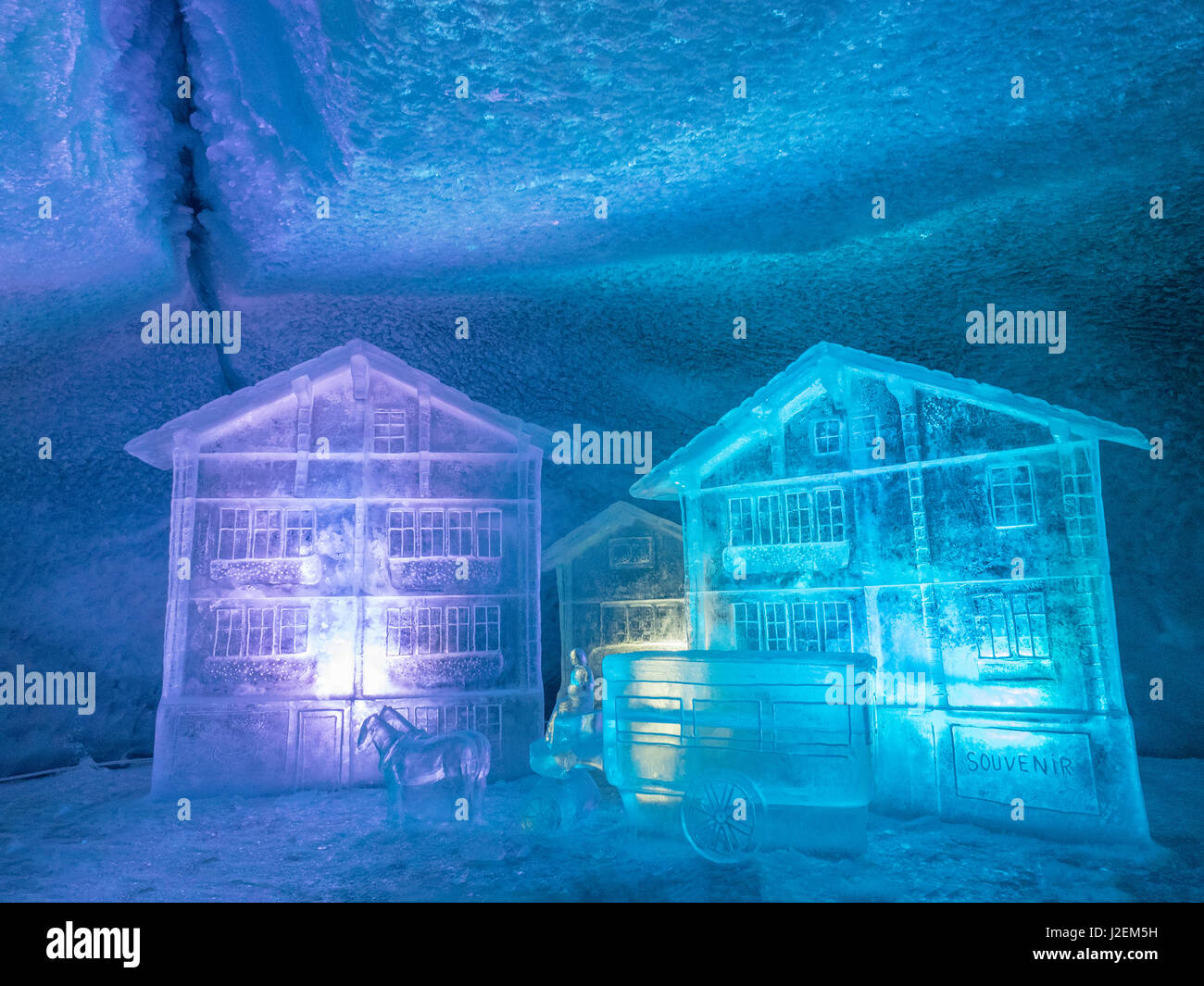 Switzerland, Zermatt, Matterhorn Glacier Paradise, Glacier Palace, ice ...