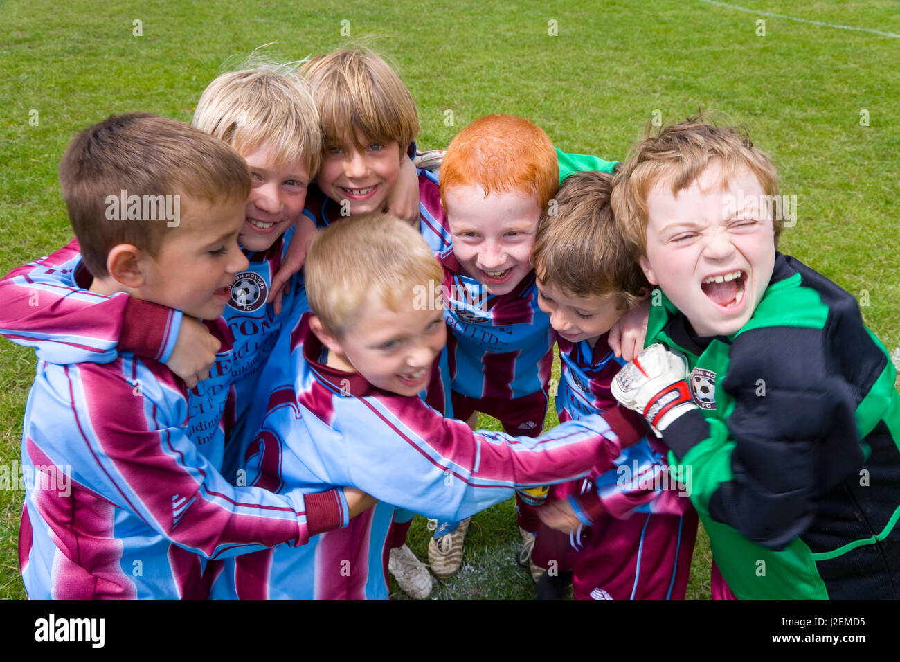 Boys Under 8 football team, Gloucestershire, UK Stock Photo - Alamy