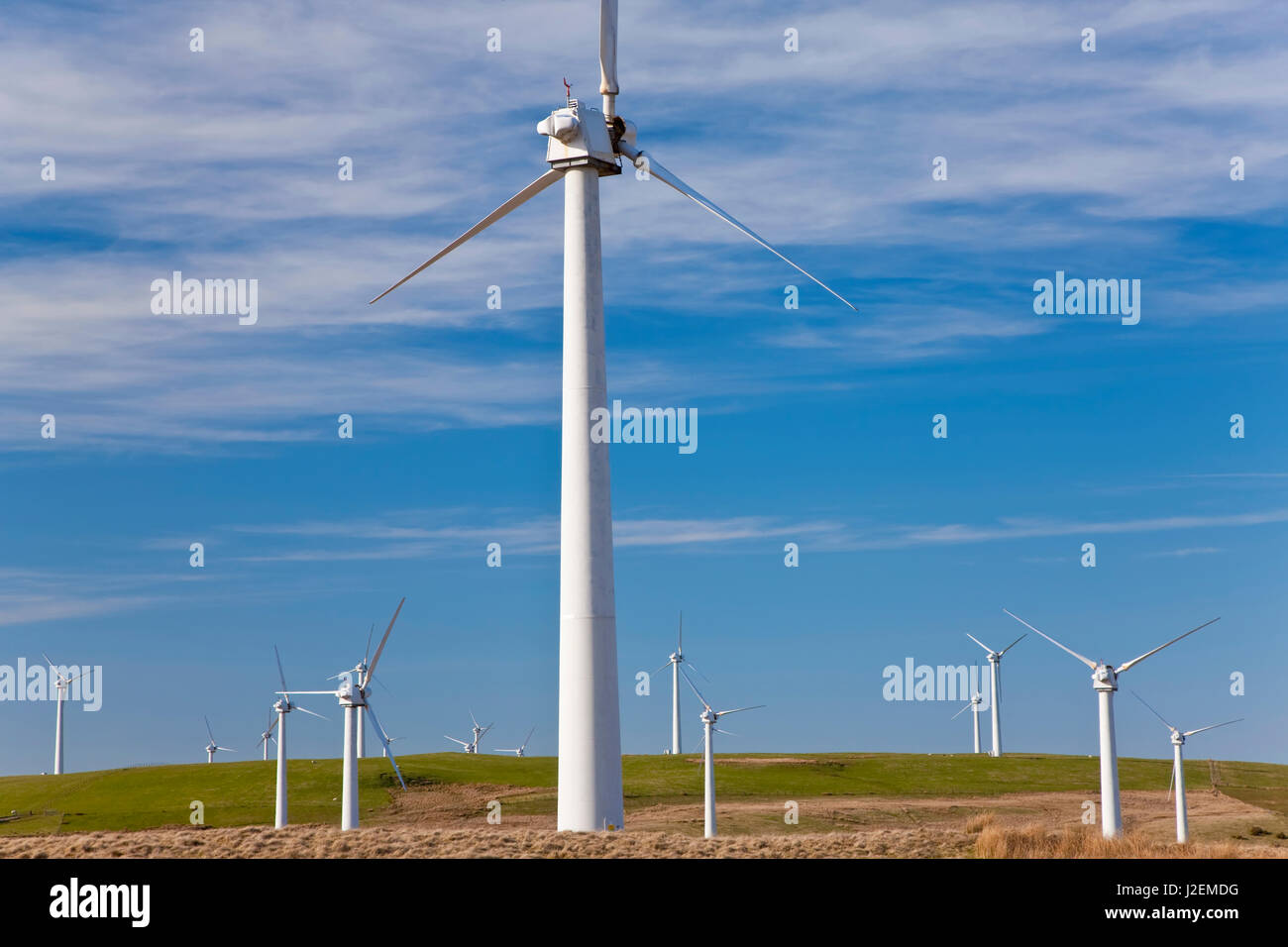 Wind turbines, on wind farm, Mid-Wales, Wales, UK Stock Photo - Alamy