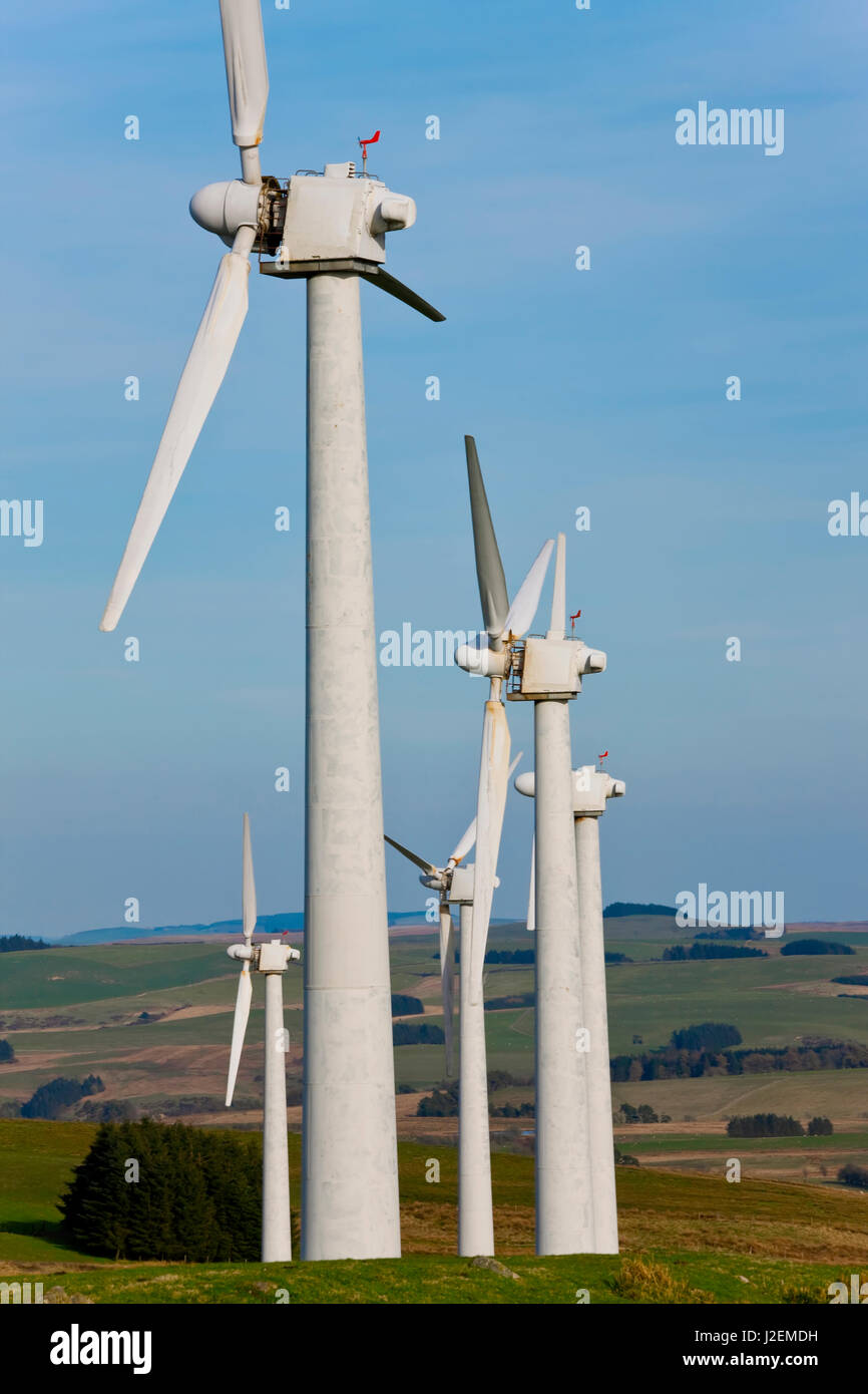 Wind turbines, on wind farm, Mid-Wales, Wales, UK Stock Photo - Alamy