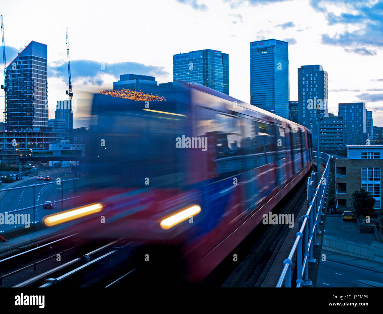Europe, United Kingdom, England, East London. Train arriving at East ...