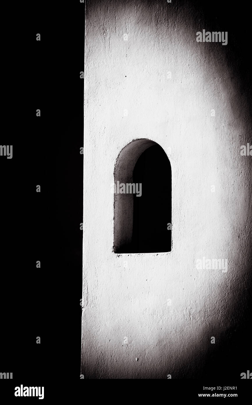 Oia, Greece. Santorini. Black and White Curved, Greek, White Washed ...