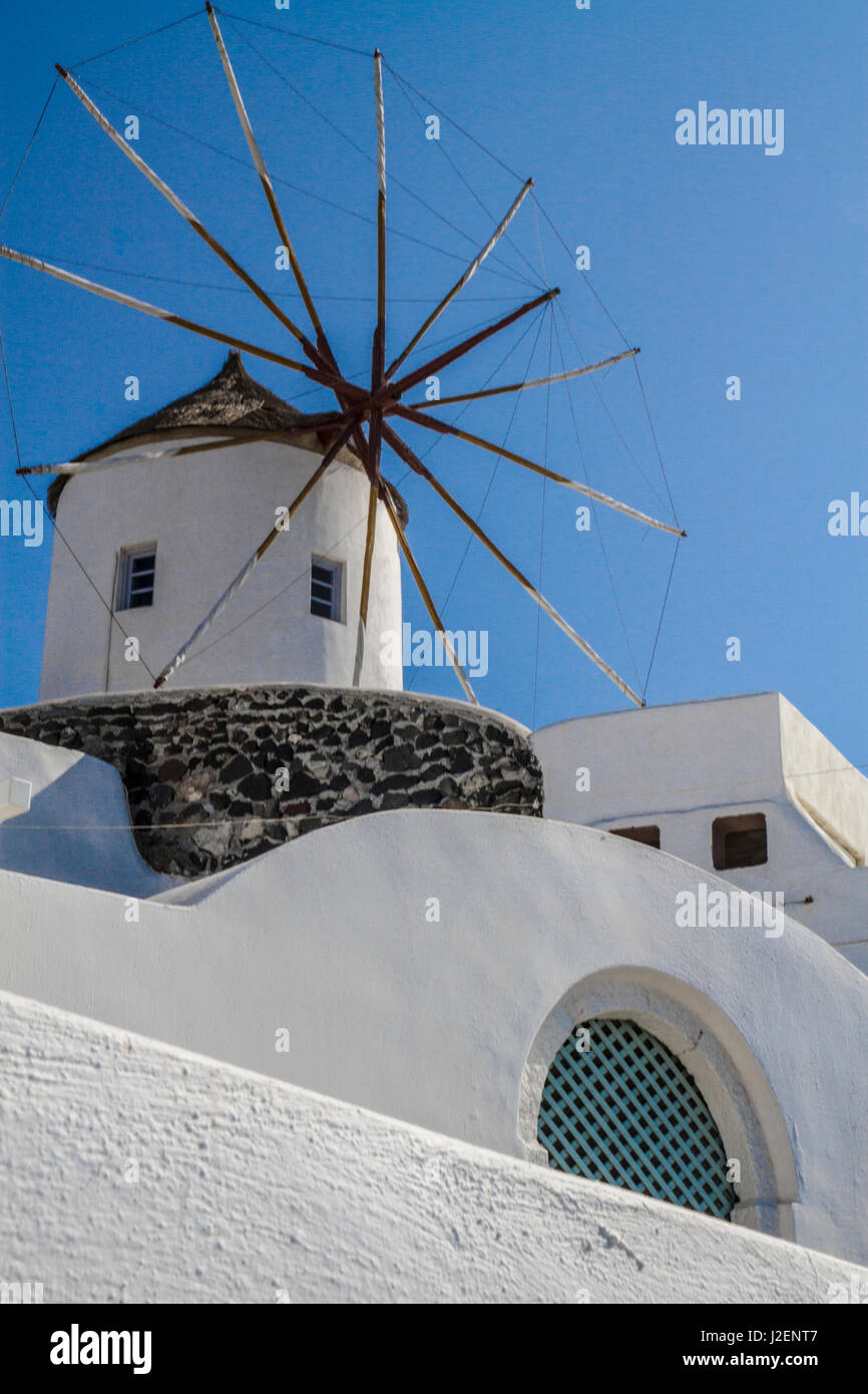 Santorini, Greece. White Washed Buildings and the Aegean Blue Sky Stock ...