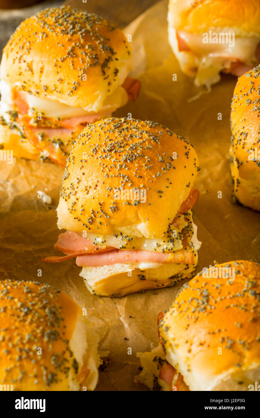 Hawaiian Ham and Cheese Buns with Mayo and Poppy Seeds Stock Photo - Alamy