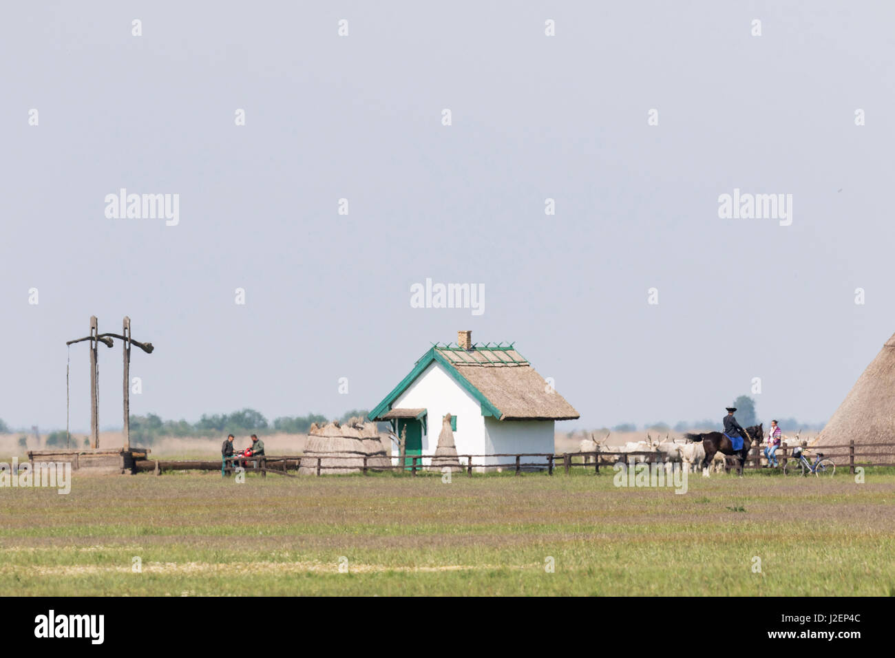 Typical sweep well or shadouf in the Hungarian lowlands call Puszta ...